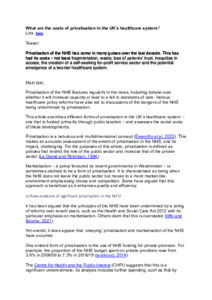 What are the costs of privatisation in the UK’s healthcare system ...